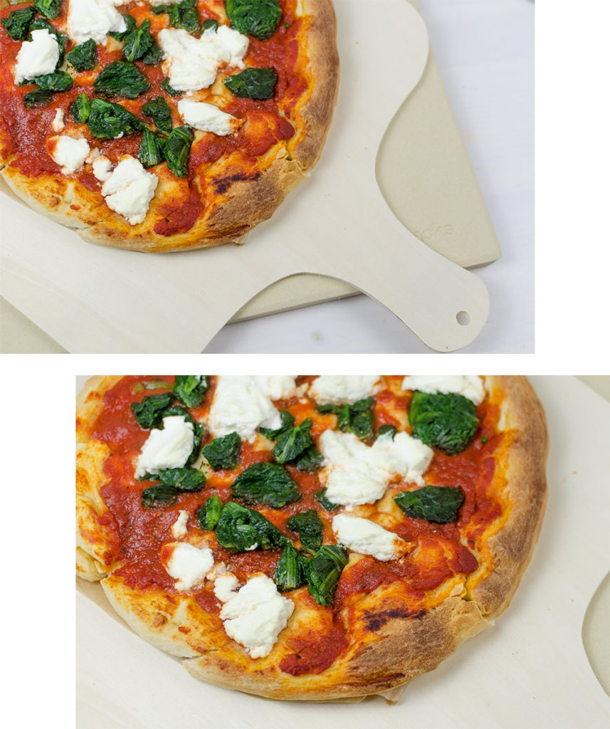 REZEPT: Veggie Pizza Spinat und Ricotta mit Pizzastein - andysparkles.de